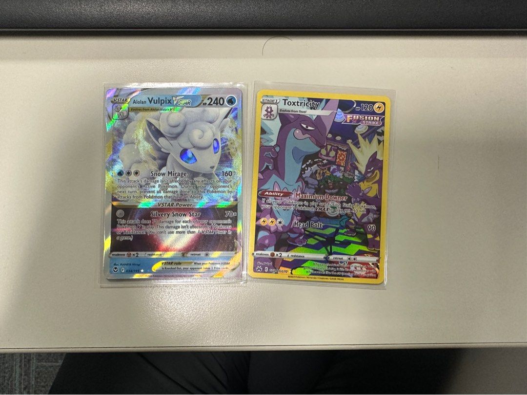 Alolan Vulpix V star & Toxtricity Trainer Gallery, Hobbies & Toys, Toys ...