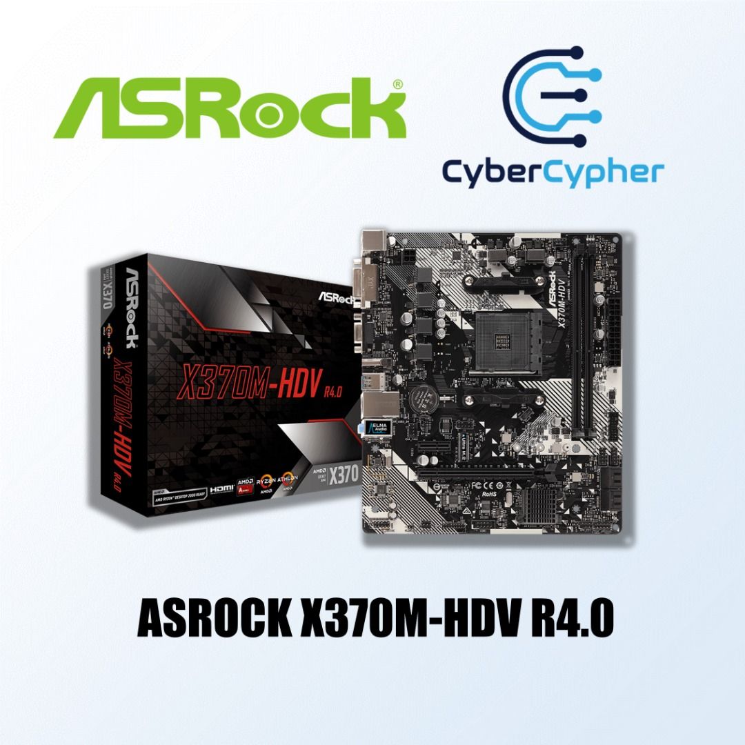 ASROCK B450M-HDV R4.0 Motherboard (Replaces X370M-HDV and A320M-HDV R4 ...