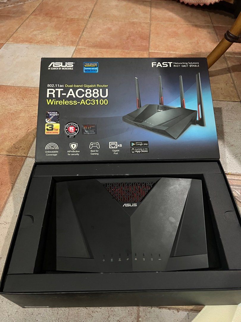 Bundle - Asus RT-AC88U AC3100 Dual-band Gigabit Router, Computers ...