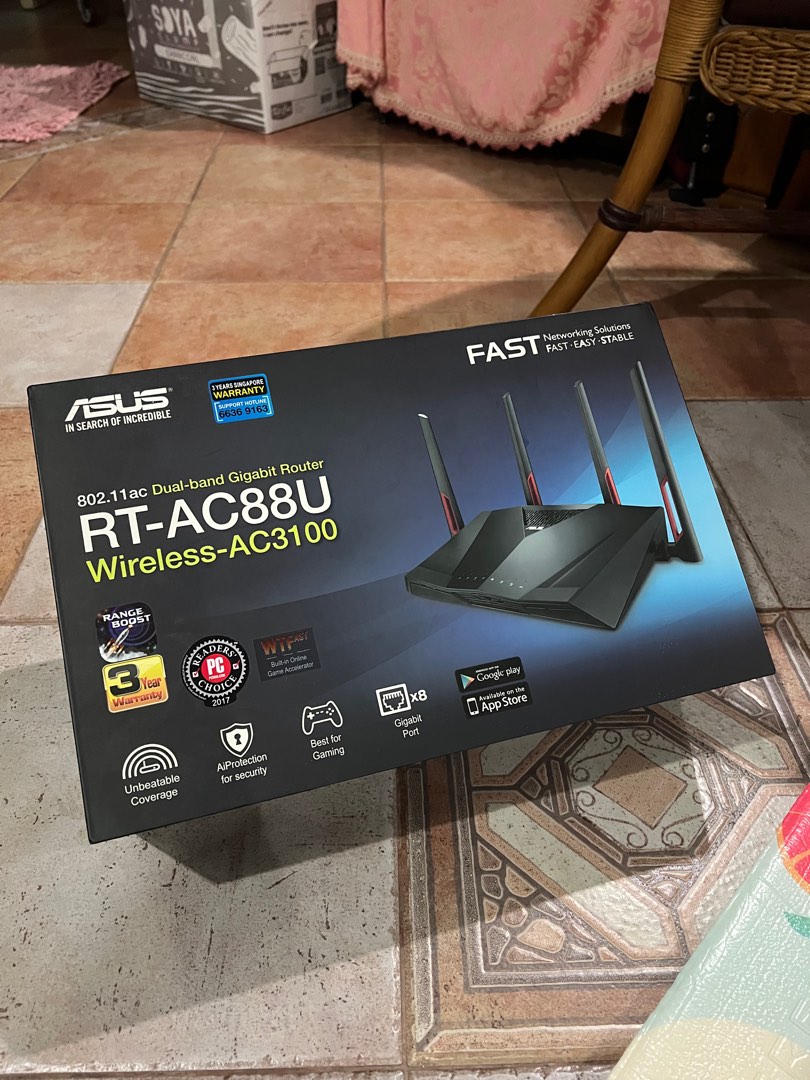 Bundle - Asus RT-AC88U AC3100 Dual-band Gigabit Router, Computers ...