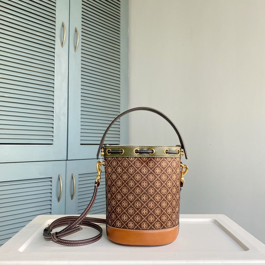 Authentic TB new TMonogram series jacquard bucket bag, Women's Fashion ...
