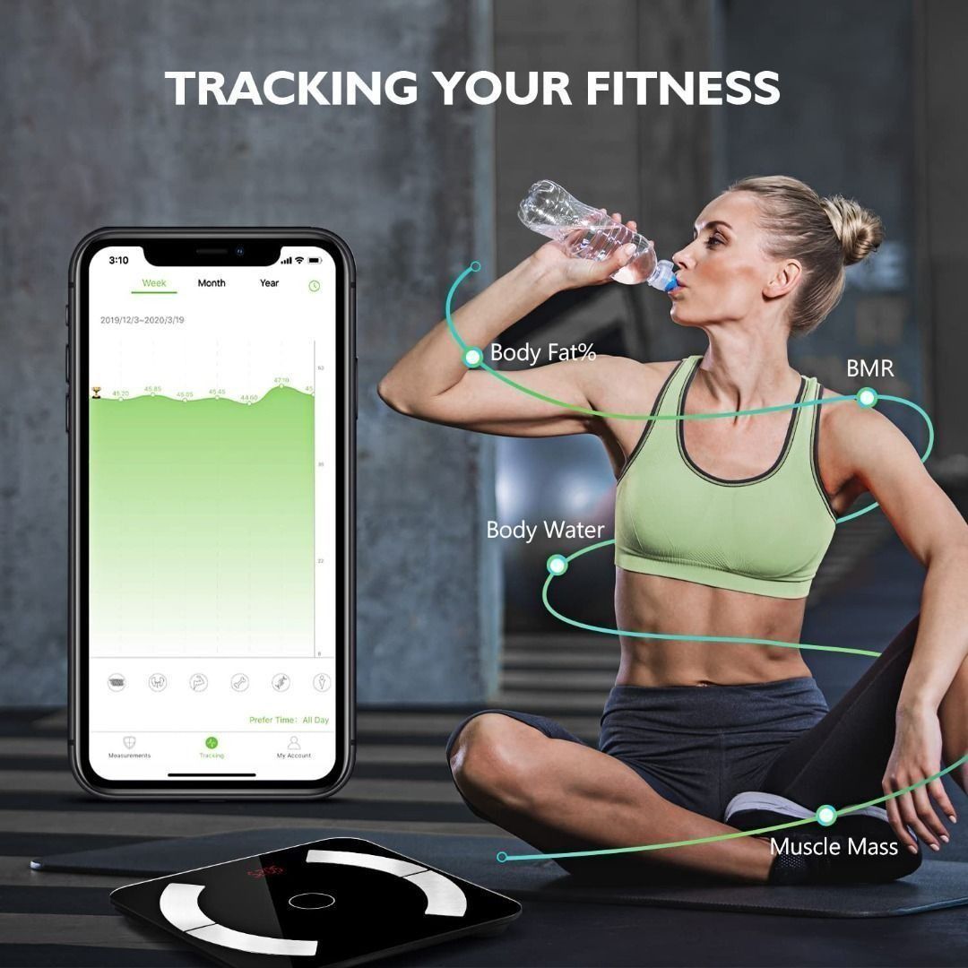 [B1670] Bluetooth Body Fat Scale, Kosiant Smart Fit Track Scale for ...