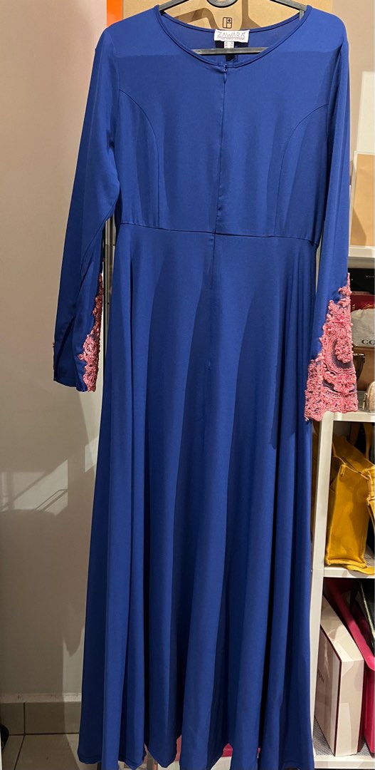 Baju tunang/ raya- pink blue, Women's Fashion, Muslimah Fashion ...