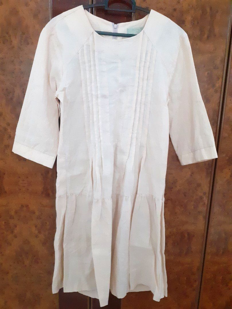 Beige linen dress, Women's Fashion, Dresses & Sets, Dresses on Carousell