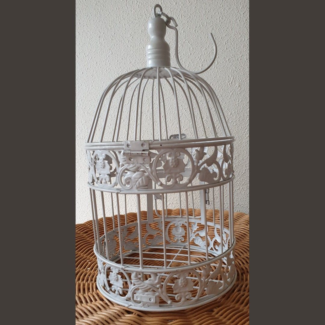 Bird cage with artificial plant, Furniture & Home Living, Home Decor ...