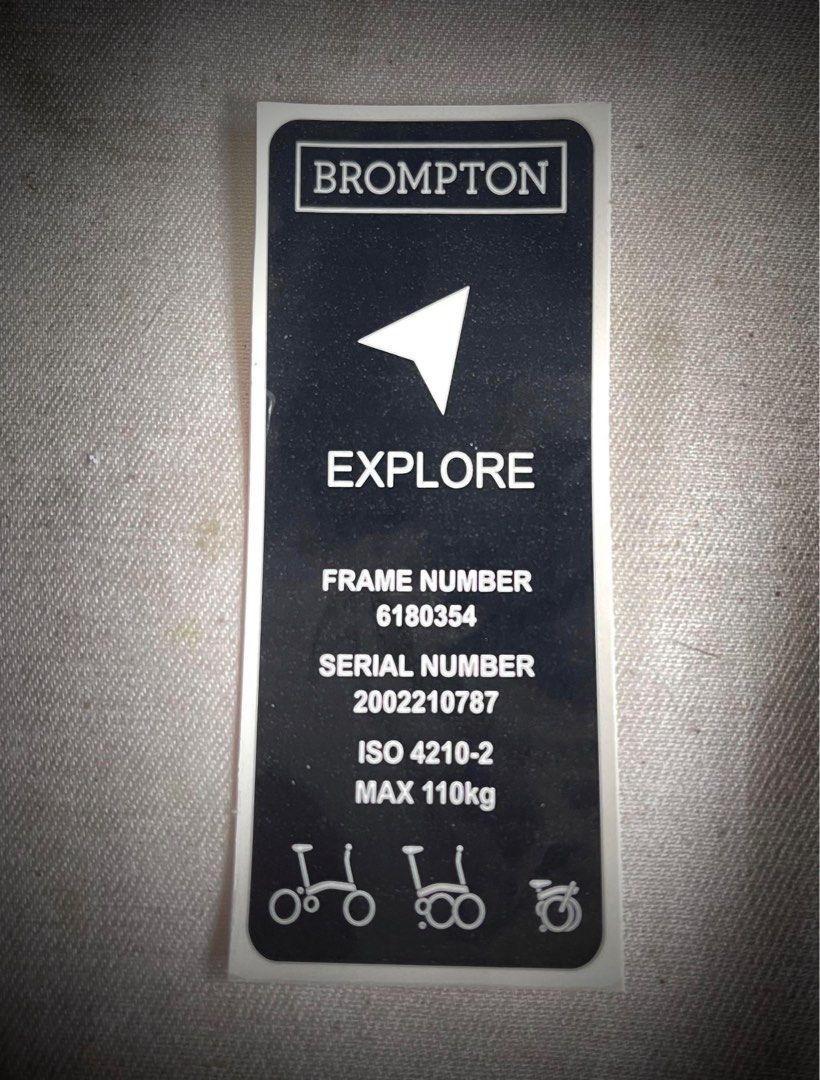 Brand New Brompton Frame Decal Sticker, Sports Equipment, Bicycles ...