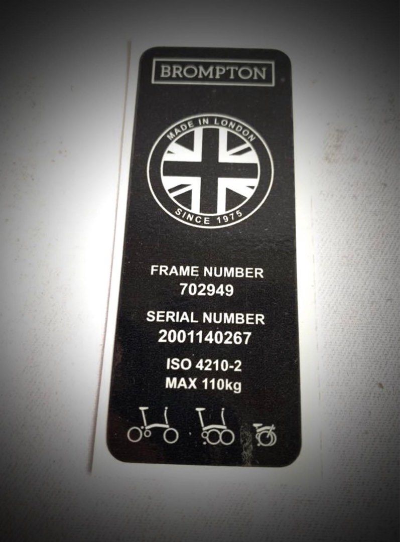 Brand New Brompton Frame Decal Sticker, Sports Equipment, Bicycles ...