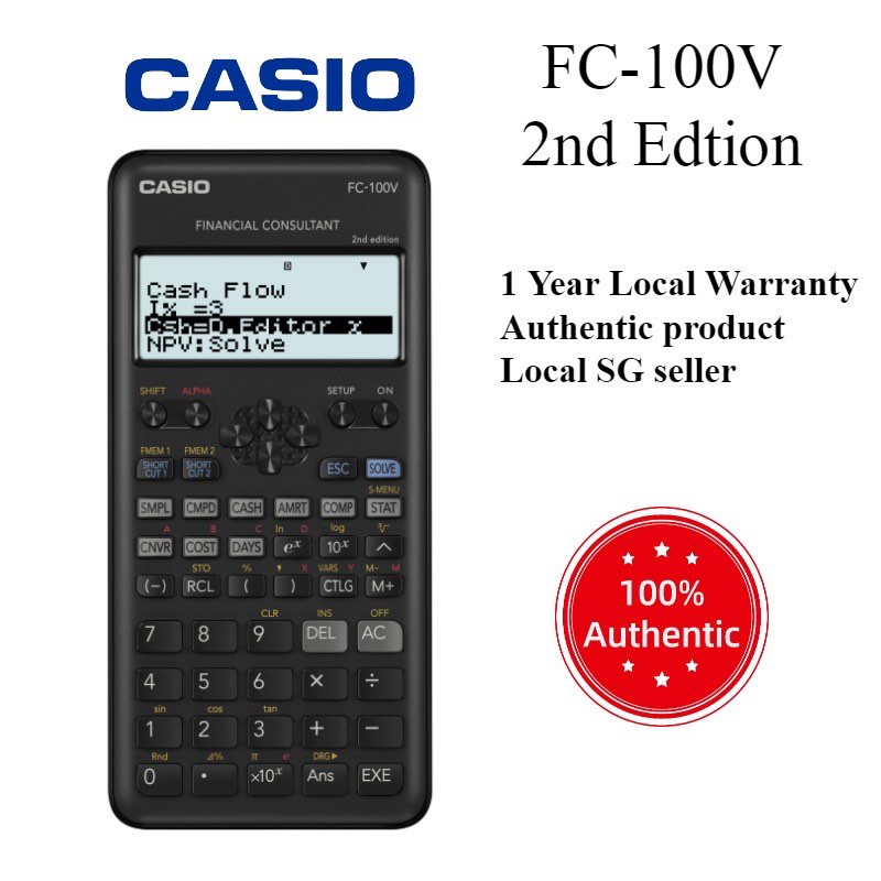 Brand new Casio Financial Calculator FC-100V 2nd edition for Res ...