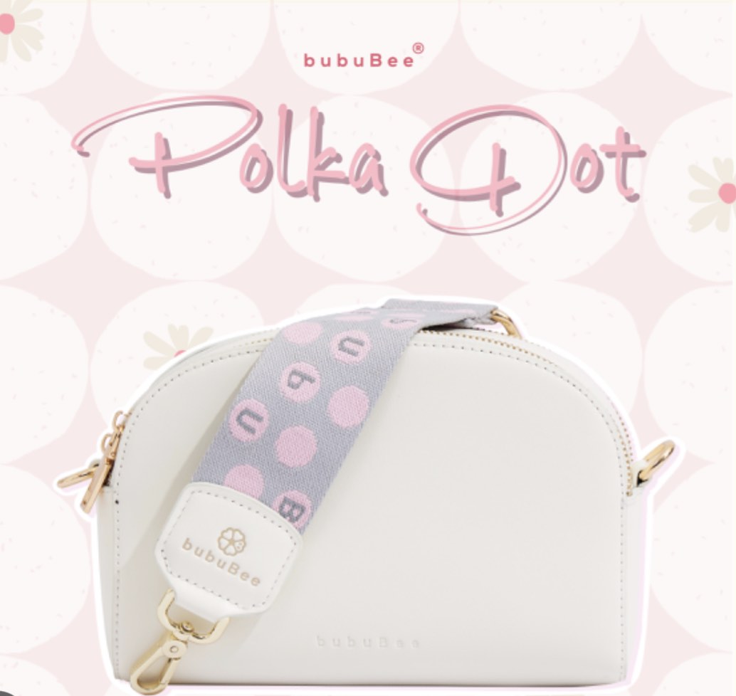 bububee bag white polka dot limited edition, Women's Fashion, Bags & Wallets, Cross-body Bags on ...