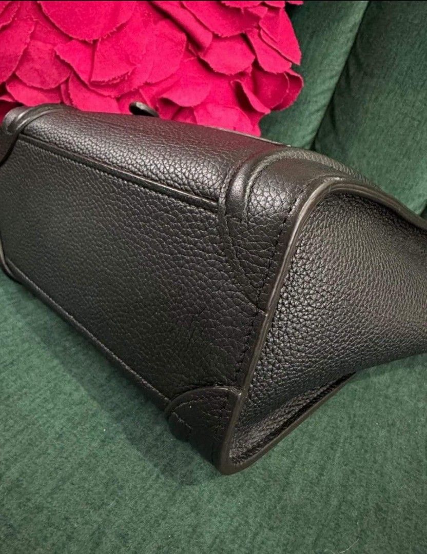 Celine Nano Luggage in Drummed calfskin black, Luxury, Bags & Wallets on Carousell