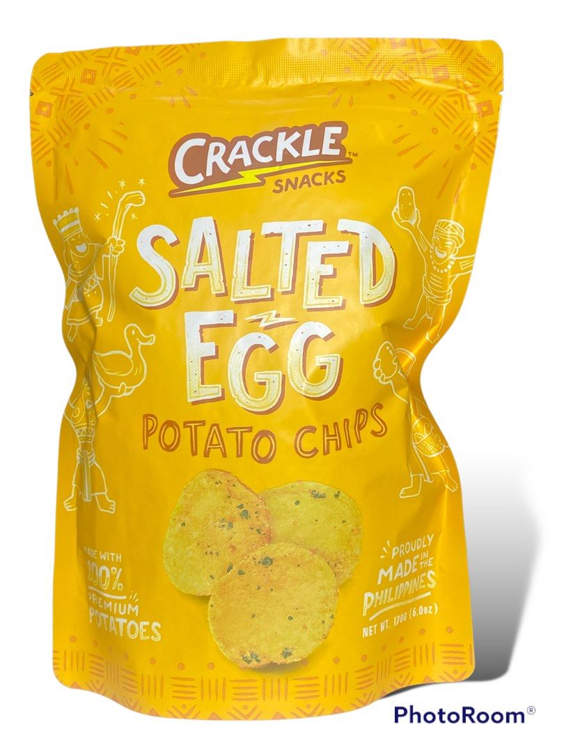 Crackle Salted Egg Potato Chips, Food & Drinks, Packaged & Instant Food ...