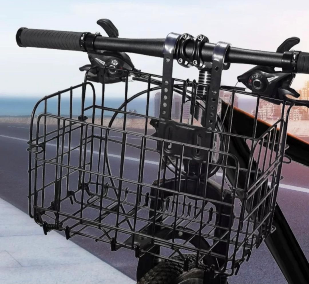 Cross-border mountain bike folding hanging basket Bicycle basket front ...