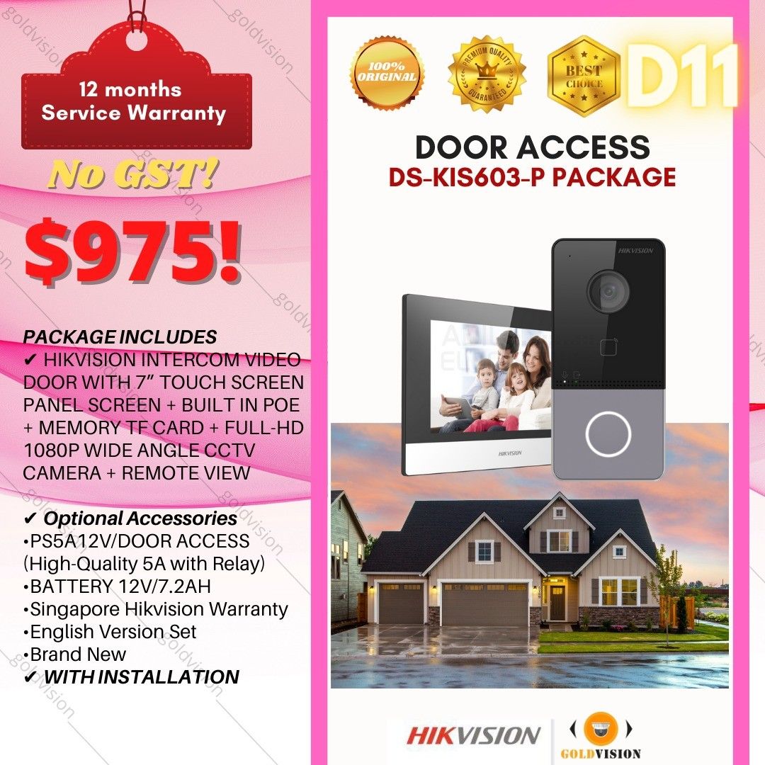 D11 Video Intercom IP PoE Door Station with 7” Touch Screen Screen ...