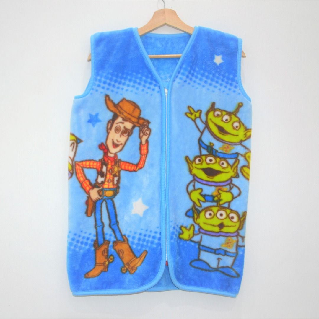 Disney Pixar Toy Story Fleece Long Vest - Blue, Women's Fashion, Coats ...