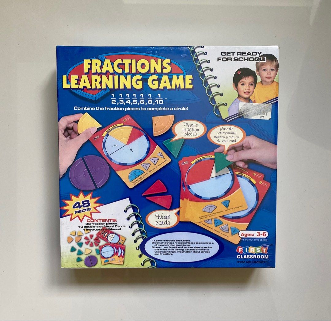FRACTIONS LEARNING GAME Monopoly Junior, Hobbies & Toys, Toys & Games ...