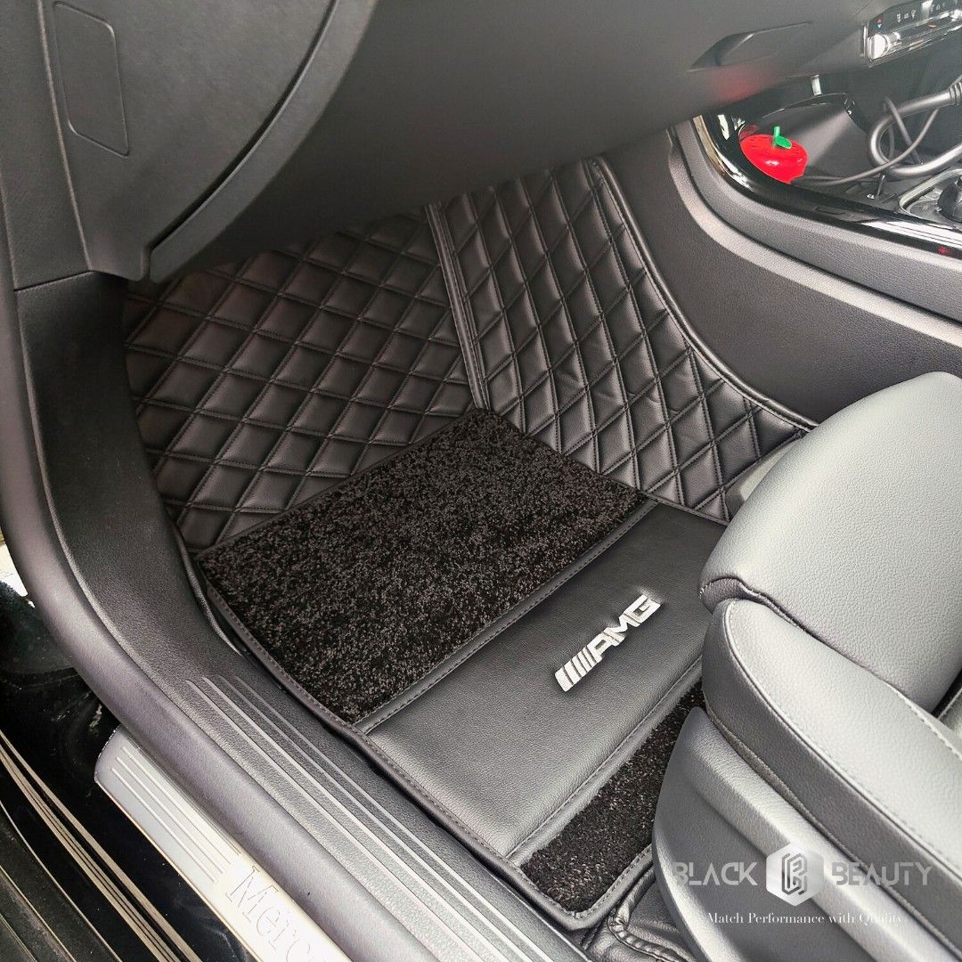 [Full Black] AMG Diamond Series Car Mat, Car Accessories, Accessories ...