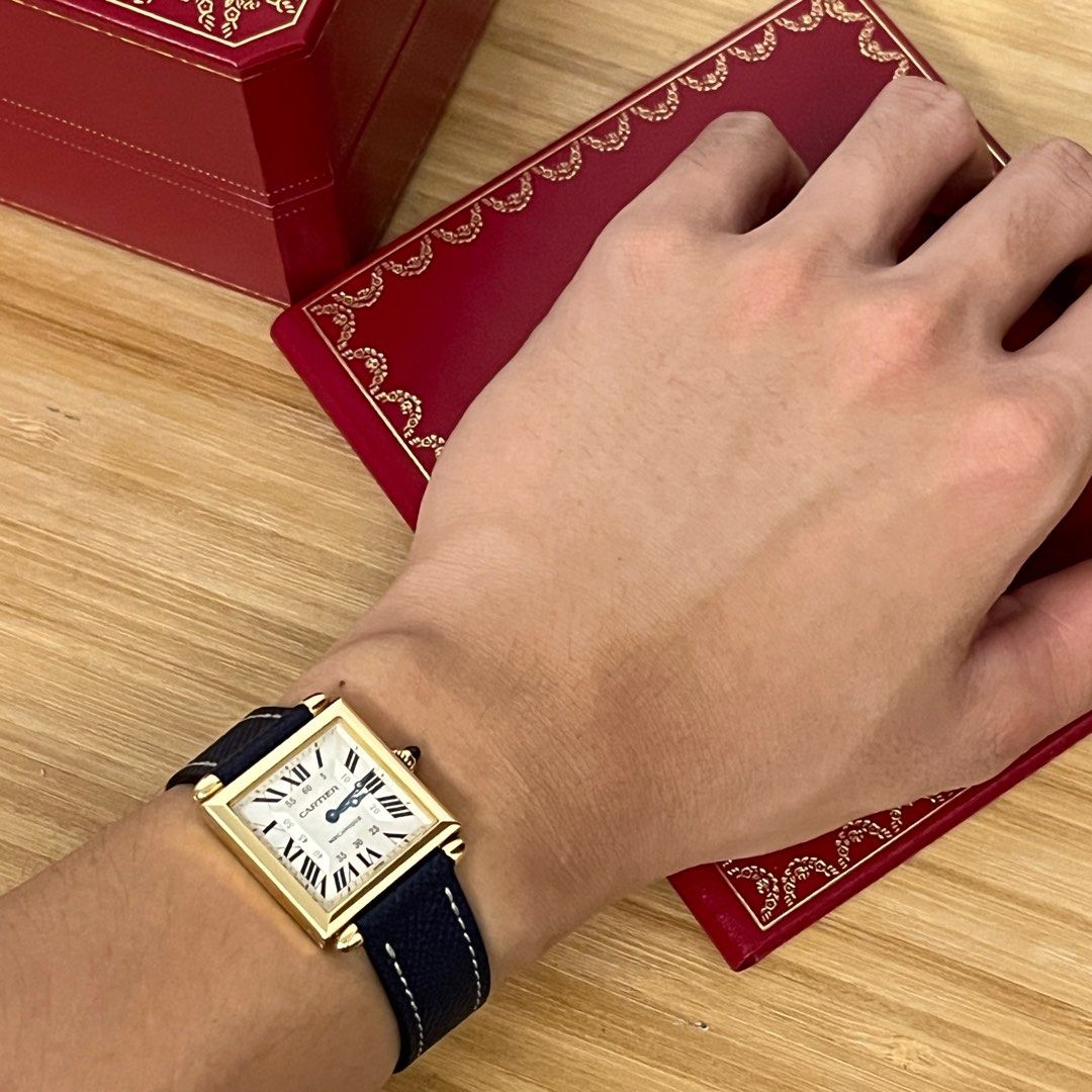 [Full Set] Cartier Tank Obus CPCP 2380 18k Watch, Luxury, Watches on ...