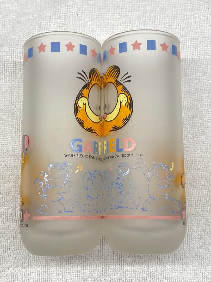GARFIELD glasses (frosted glass), Furniture & Home Living, Kitchenware ...