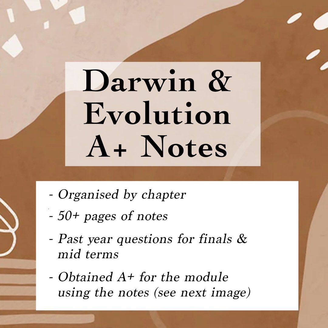 GET1020 Darwin & Evolution Notes with Past Year Questions & Answers ...