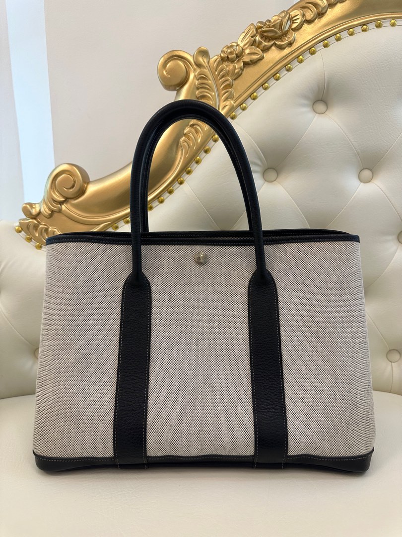 Hermes GPT 36 Gray/ Noir, Luxury, Bags & Wallets on Carousell
