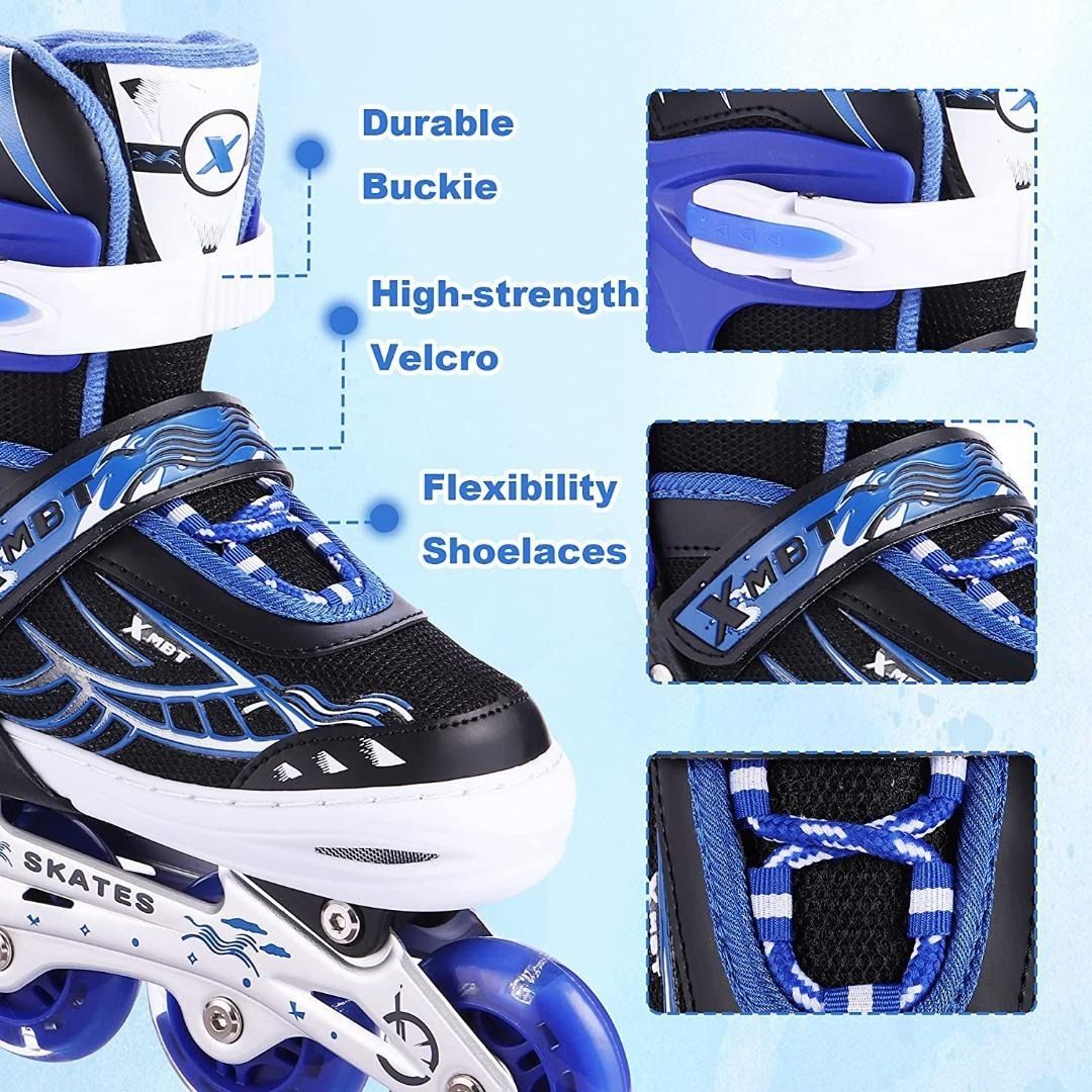 Hikole Adjustable Inline Skates for Kids and Adults, 3 Sizes with Fully ...