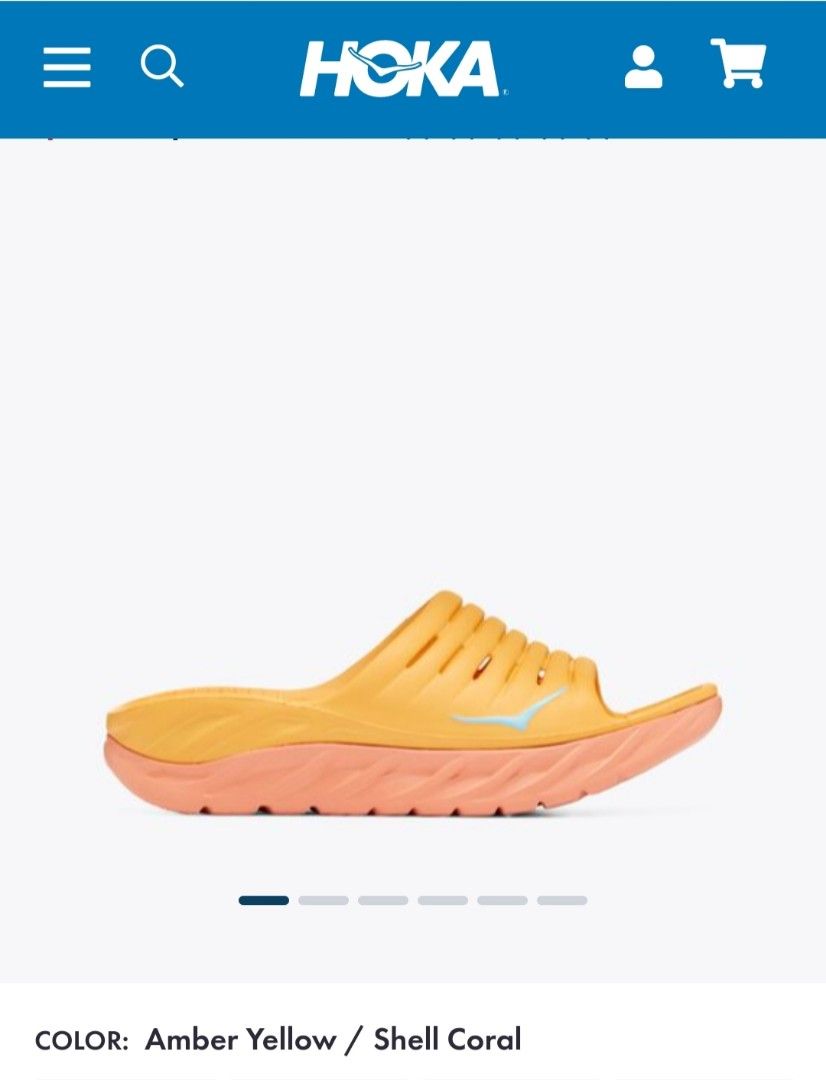 HOKA ORA RECOVERY SLIDE SANDAL SLIPPER AMBER YELLOW / SHELL CORAL Size ...