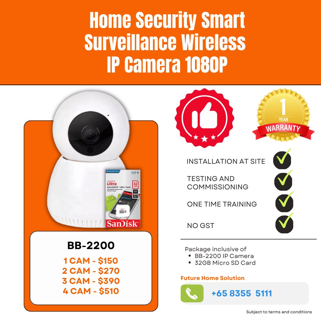 Home Security Smart Surveillance Wireless IP Camera 1080P BB-2200 ...