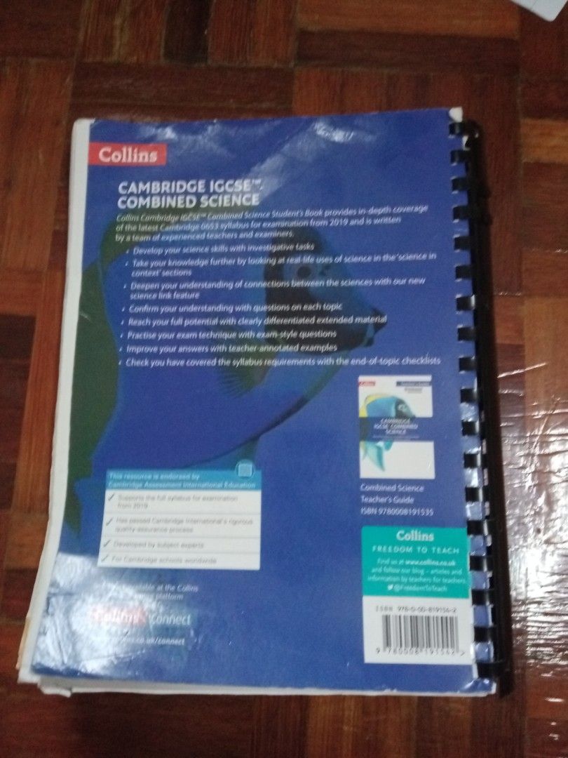 Igcse Cambridge Combined Science Textbook And Notes Hobbies And Toys