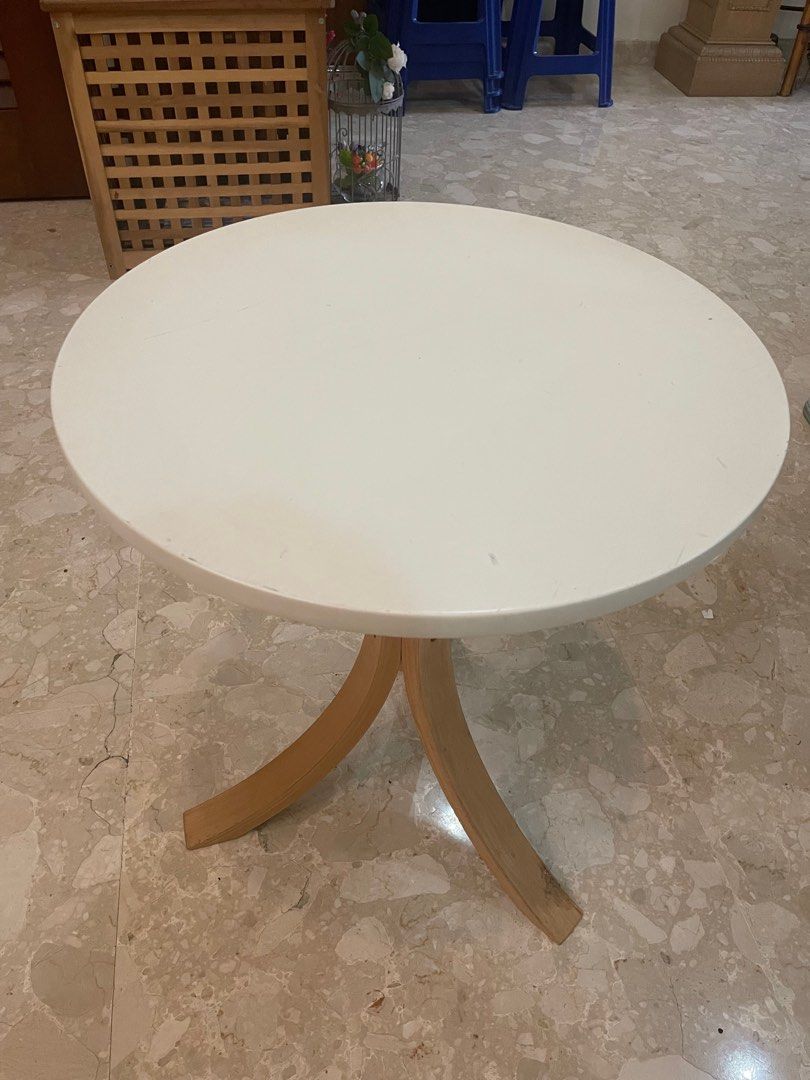 IKEA round table (white), Furniture & Home Living, Furniture, Tables ...