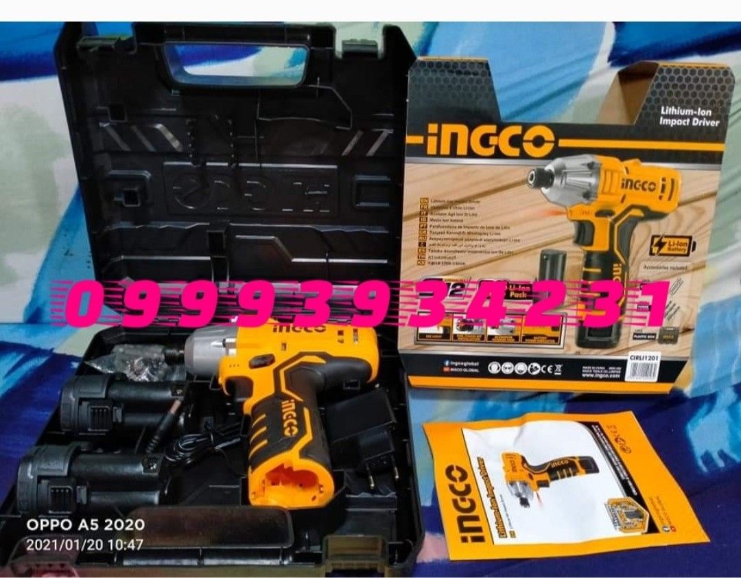 INGCO 12V Li-ion Cordless Impact Driver (CIRLI1201), Commercial ...