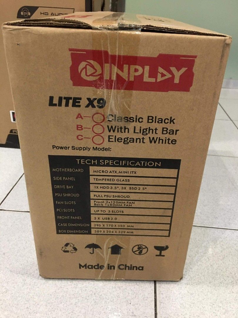 Inplay Lite X9 Micro ATX Mini ITX PC Case with 200W PSU, Computers ...
