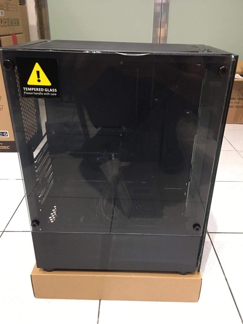 Inplay Meteor 01 ATX MicroATX Mini ITX Tempered Glass PC Case Black ...