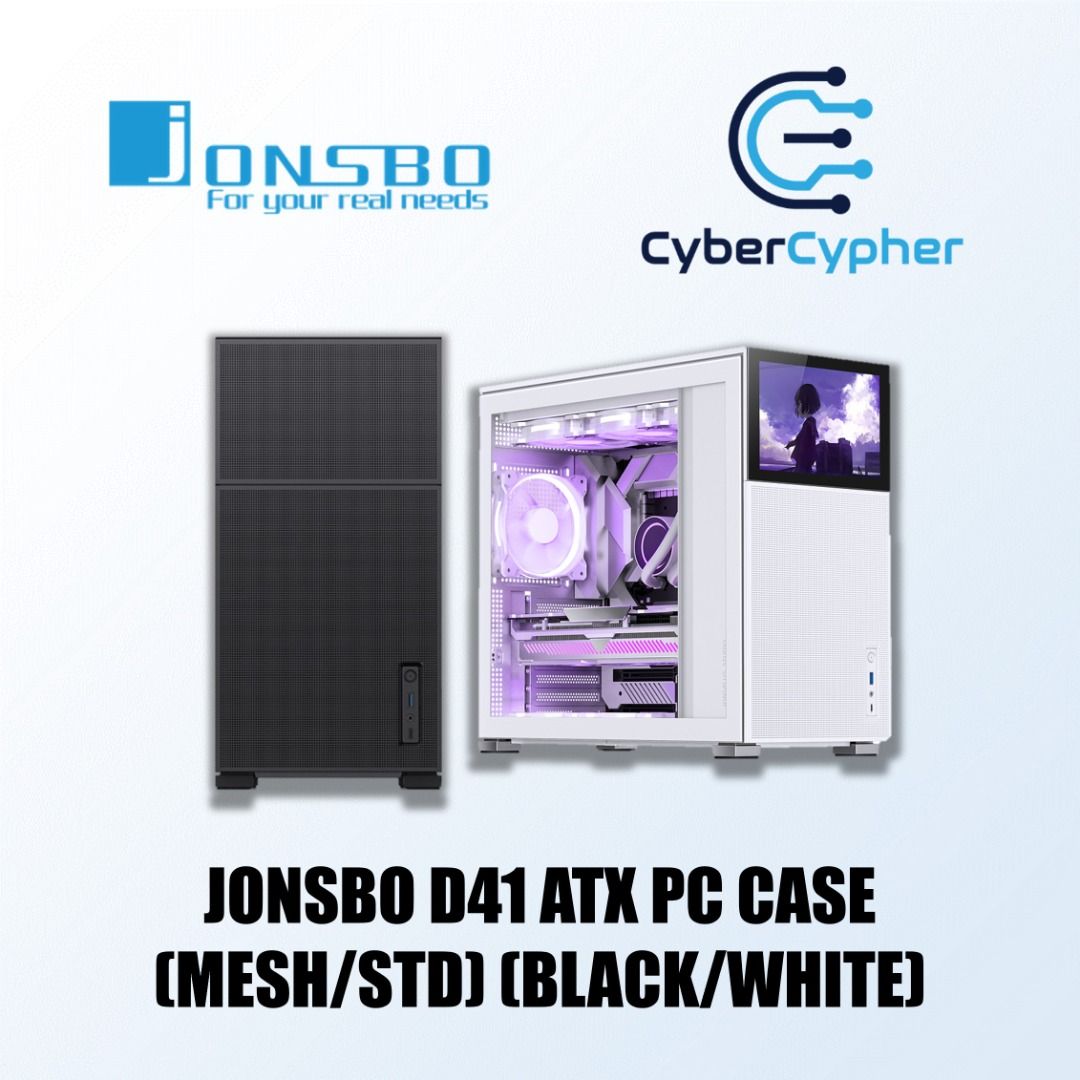 JONSBO D41 ATX PC Case (Mesh/STD) (Black/White), Computers & Tech, Parts & Accessories, Computer ...