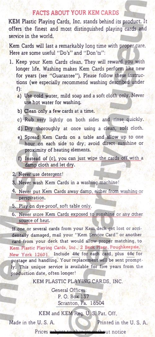 KEM Arrow Cellulose Acetate Playing Cards VINTAGE Poker Bridge Rummy ...