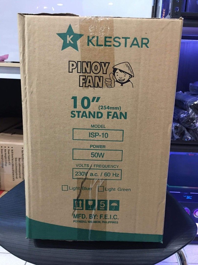 KLESTAR 10" Mini Stand Fan Plastic Blade Black ISP10, Furniture & Home ...