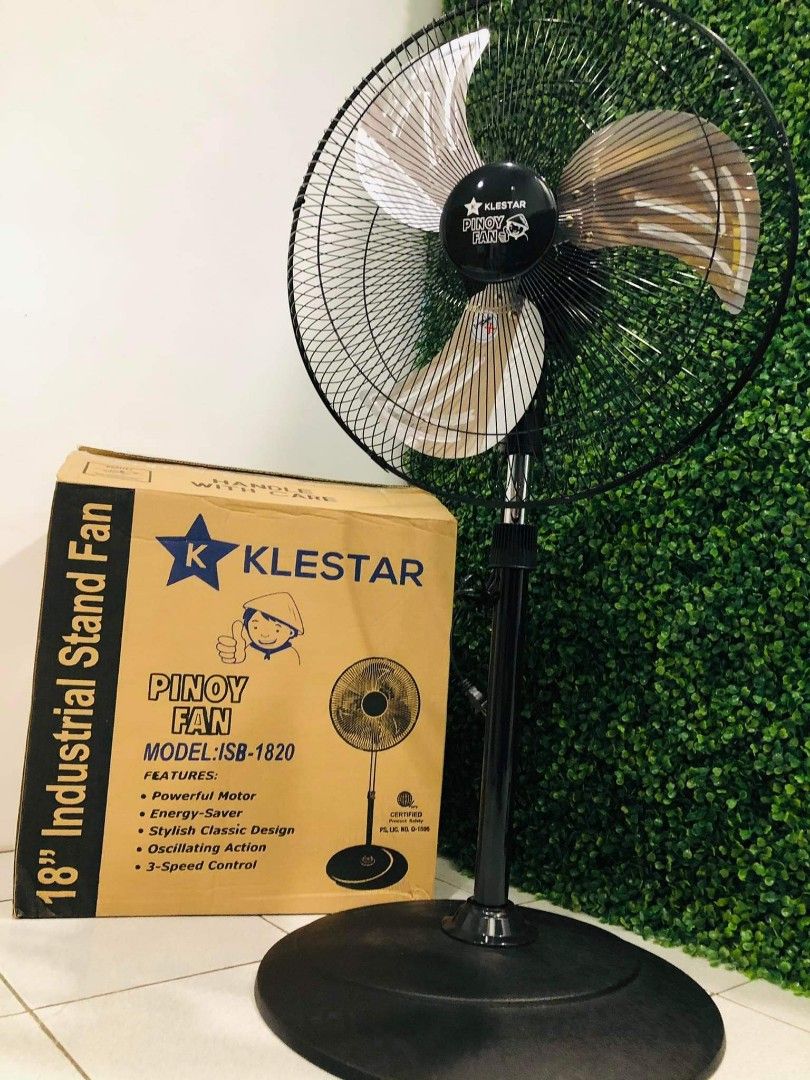 KLESTAR 18" Industrial Stand Fan Metal Blade ISB1820, Furniture & Home ...