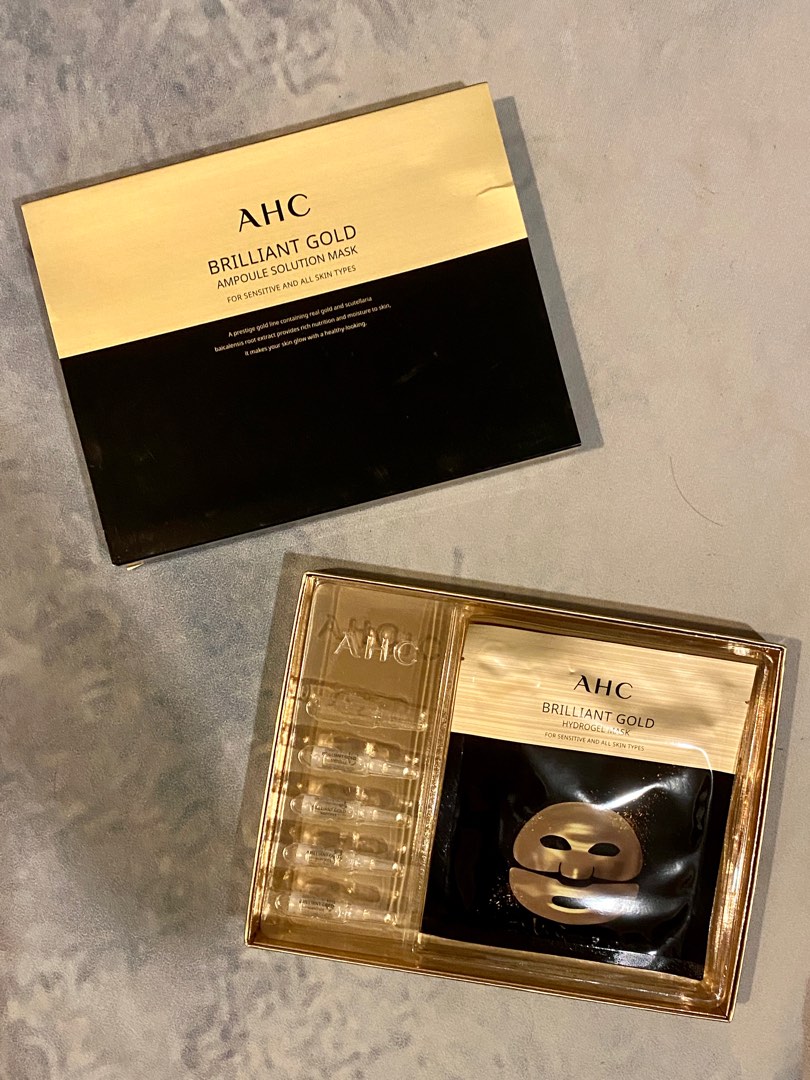 [Korea] AHC Brilliant Gold Ampoule Solution Mask, Beauty & Personal ...