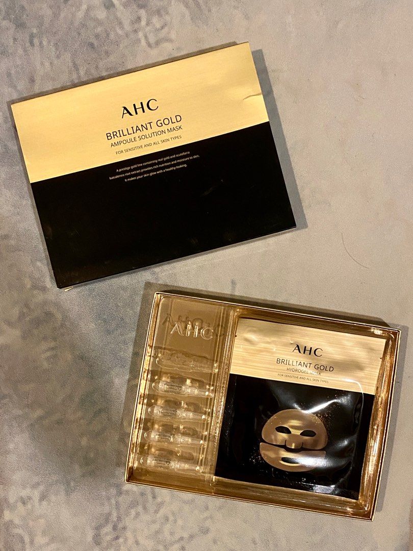 [Korea] AHC Brilliant Gold Ampoule Solution Mask, Beauty & Personal ...