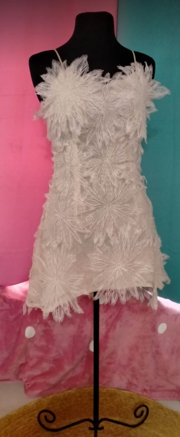 lace string dress - off white, Women's Fashion, Dresses & Sets, Evening ...