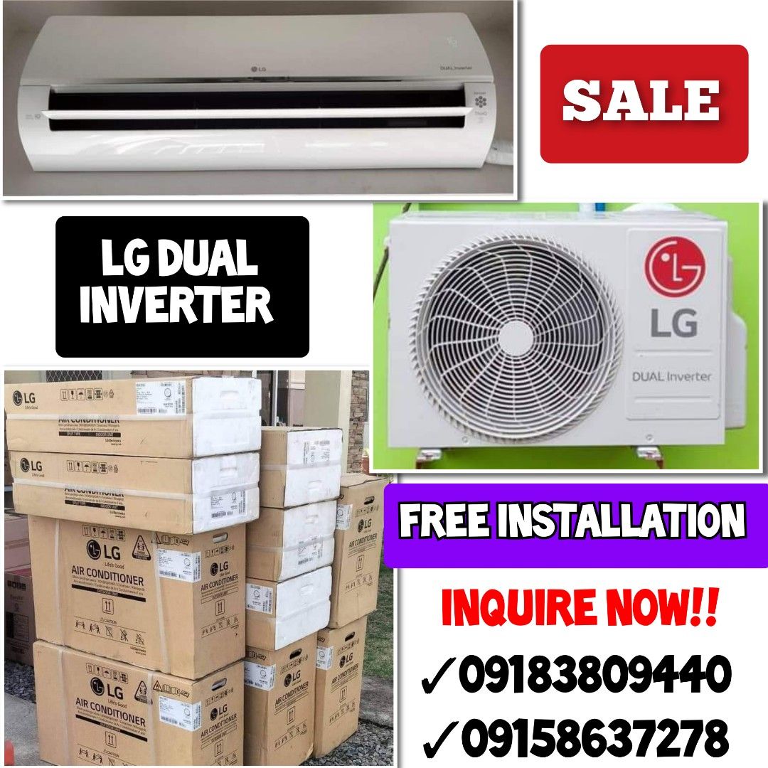 LG DUAL INVERTER SPLIT TYPE AIRCON, TV & Home Appliances, Air ...