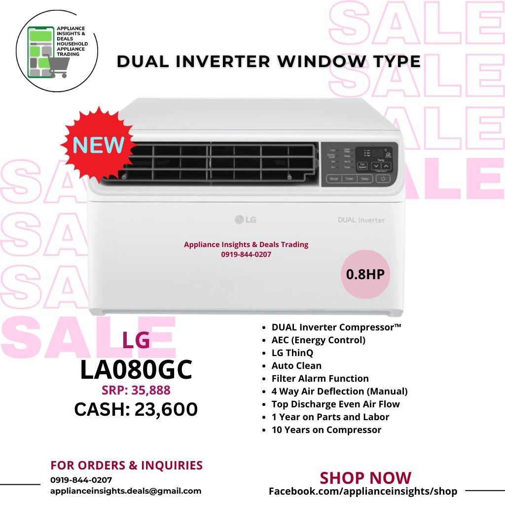 LG Dual Inverter Window type 2023 Model, TV & Home Appliances, Air ...