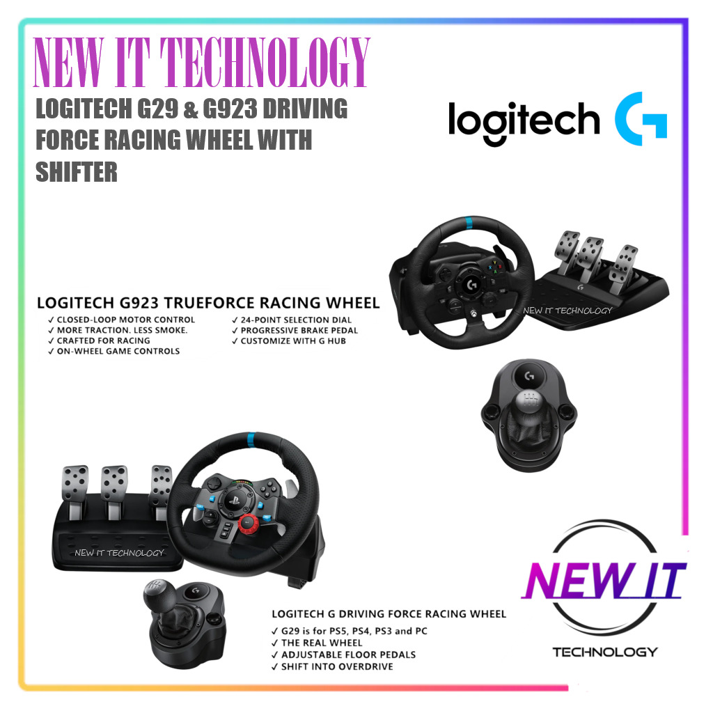 LOGITECH G29 & G923 FOR PS4/PS5/PC DRIVING FORCE RACING STEERING WHEEL ...
