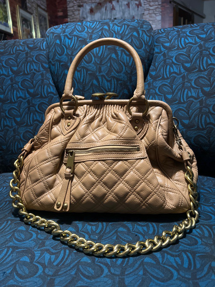 Marc Jacobs Stam Bag in Nude/Beige with Sling, Luxury, Bags & Wallets on Carousell