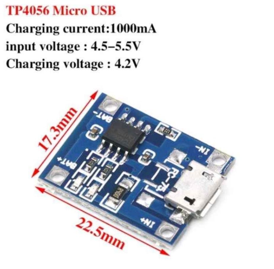 Micro USB 5V 1A TP4056 Lithium Battery Charger Module Charging Board ...