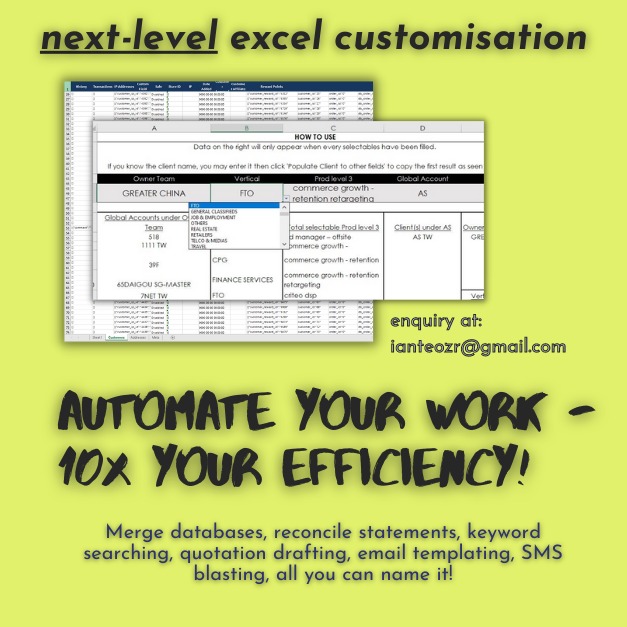 Microsoft Excel Automation Customisation Business Services It And Programming On Carousell