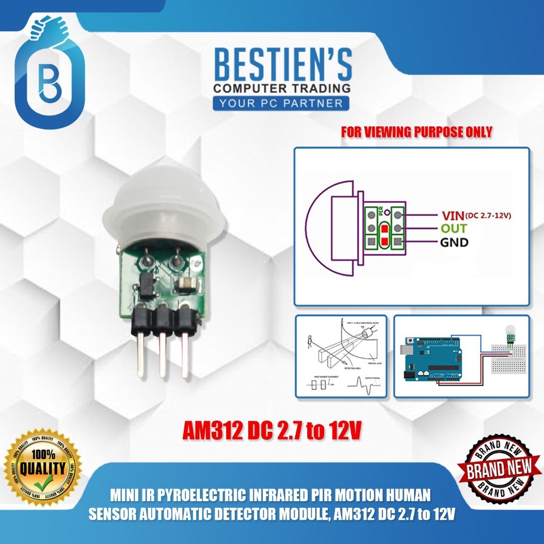 MINI IR PYROELECTRIC INFRARED PIR MOTION HUMAN SENSOR AUTOMATIC ...