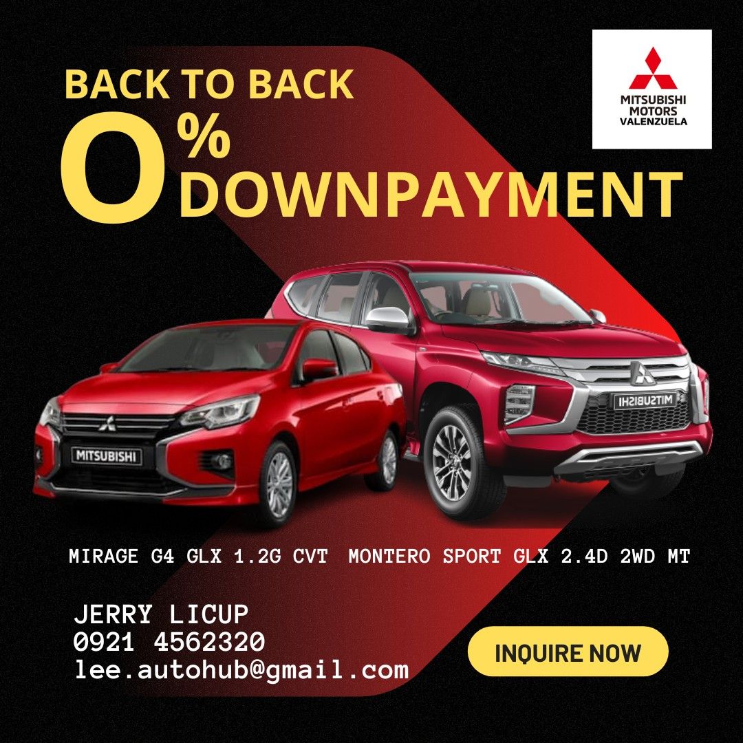 Mitsubishi Mirage G4 GLX 1.2G CVT Montero Sport GLX 2.4D 2WD MT Auto ...