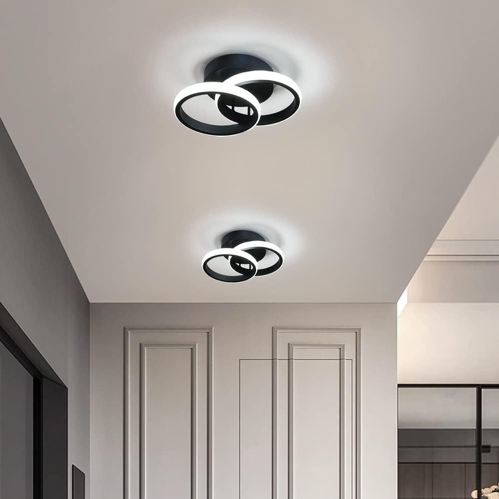 Modern LED Ceiling Light, 2 Rings Creative Nordic Design 22W Ceiling ...