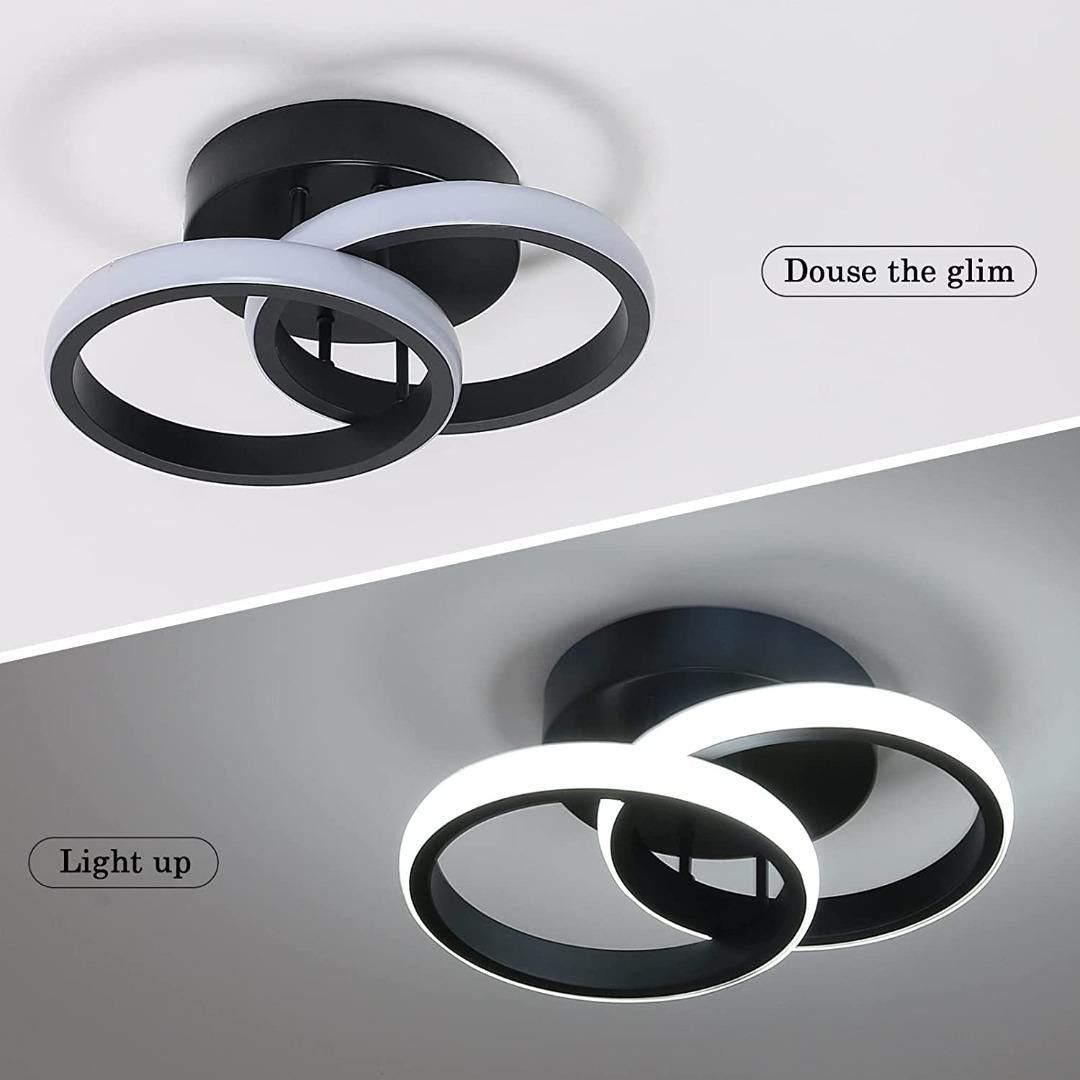 Modern LED Ceiling Light, 2 Rings Creative Nordic Design 22W Ceiling ...