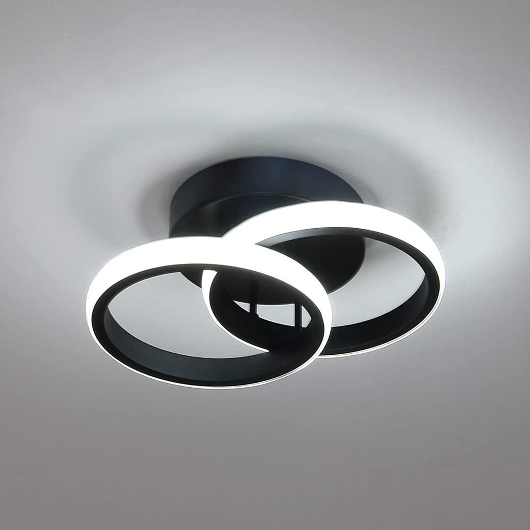 Modern LED Ceiling Light, 2 Rings Creative Nordic Design 22W Ceiling ...
